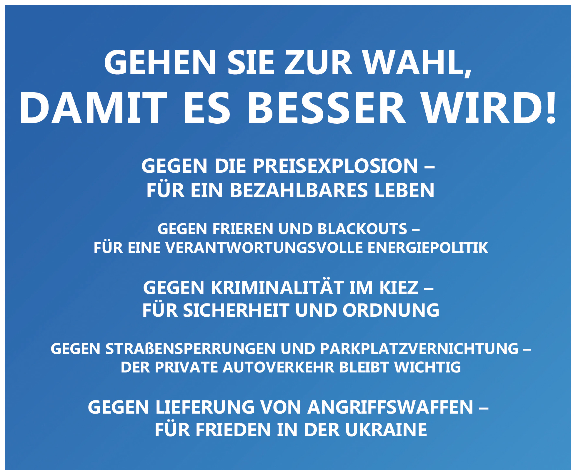 Flyer "Gehen Sie zur Wahl" - AfD Bezirksverband Reinickendorf